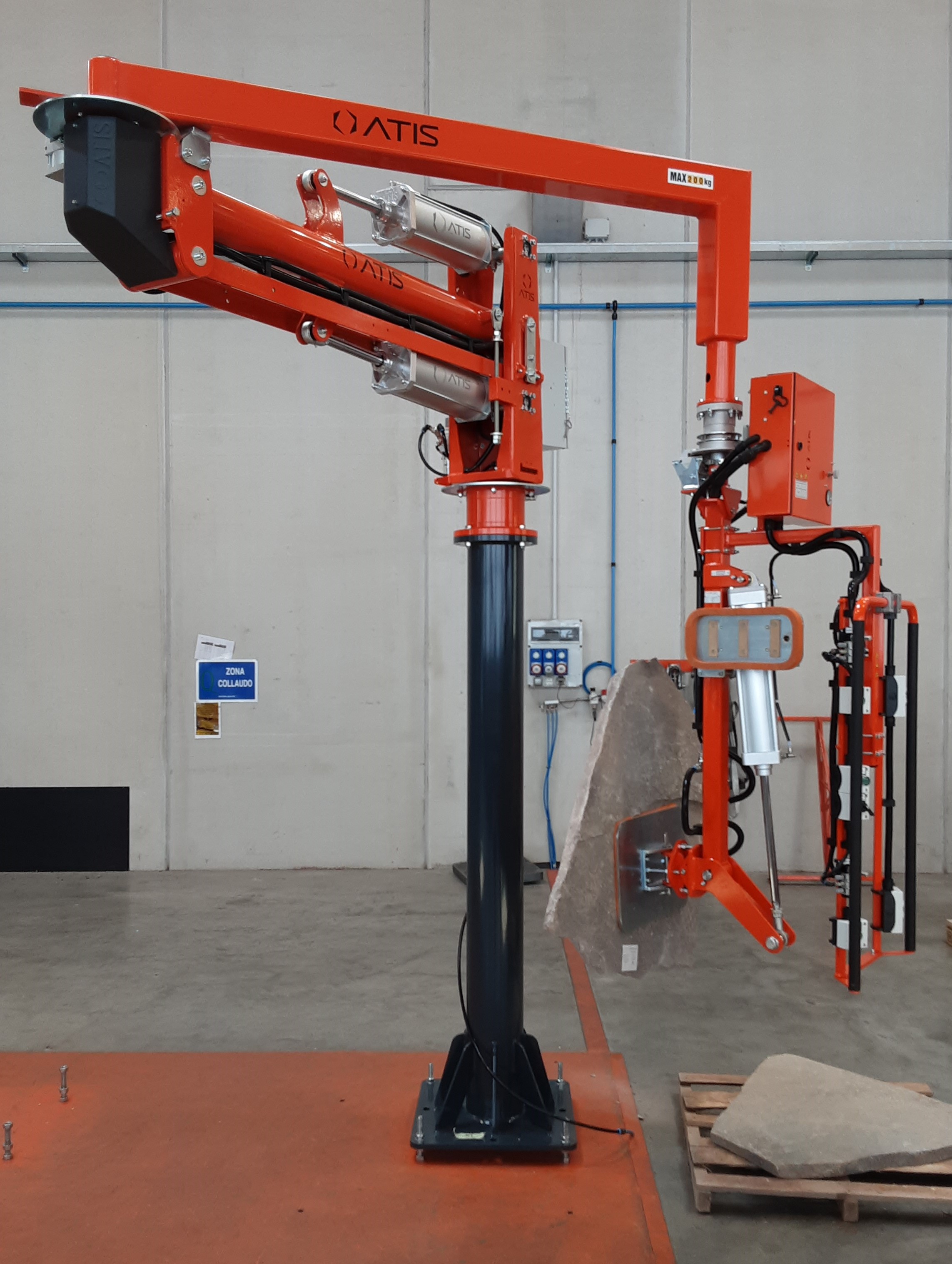 ATIS industrial pneumatic manipulators with suction cups for slabs ...