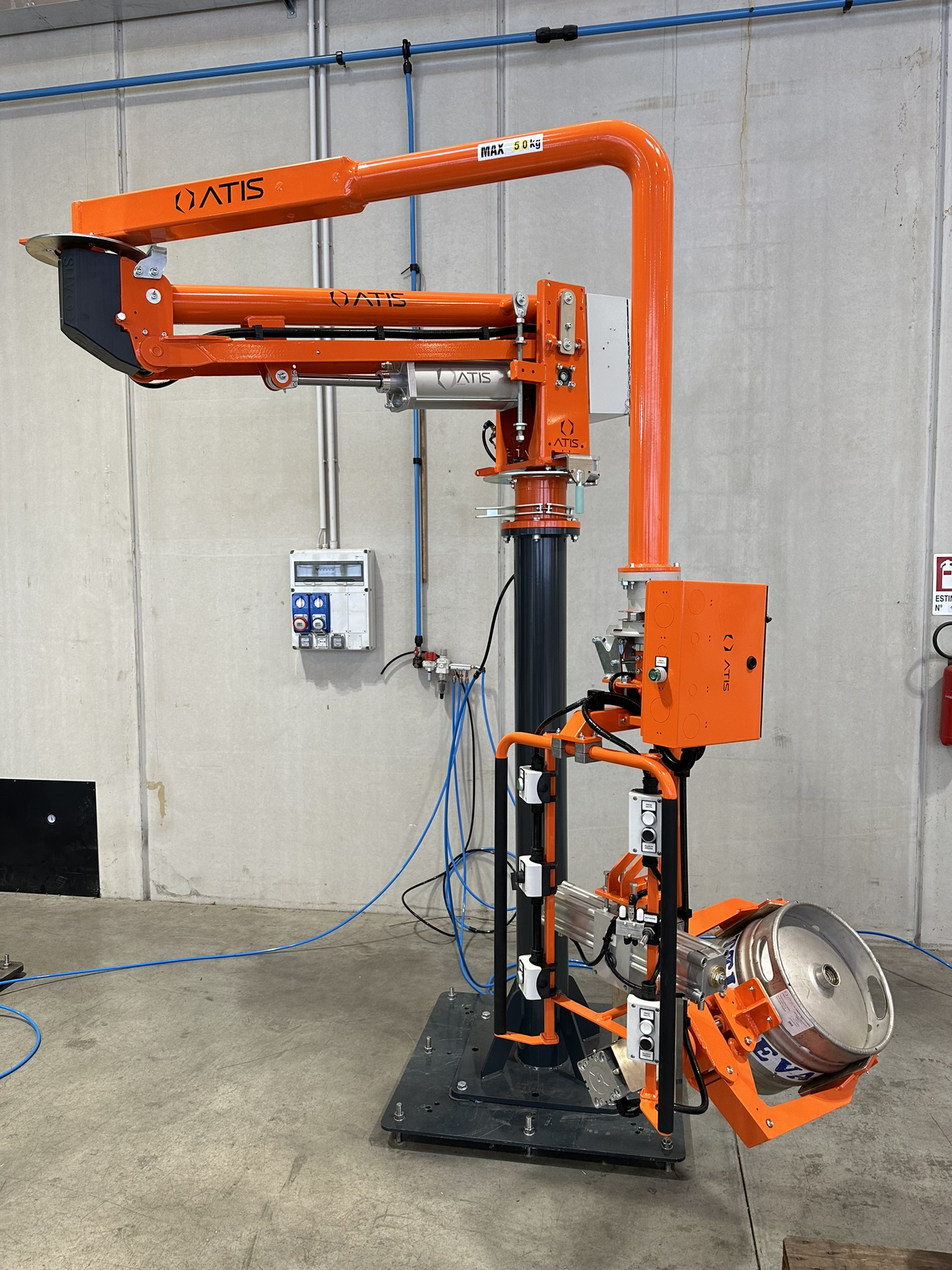 ATIS industrial pneumatic manipulators with gripper for drums, handling ...